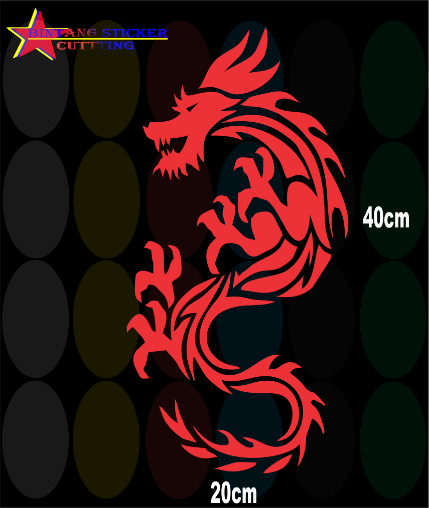 Stiker gambar naga untuk kap mobil kaca mobil stiker keren buat mobil ...