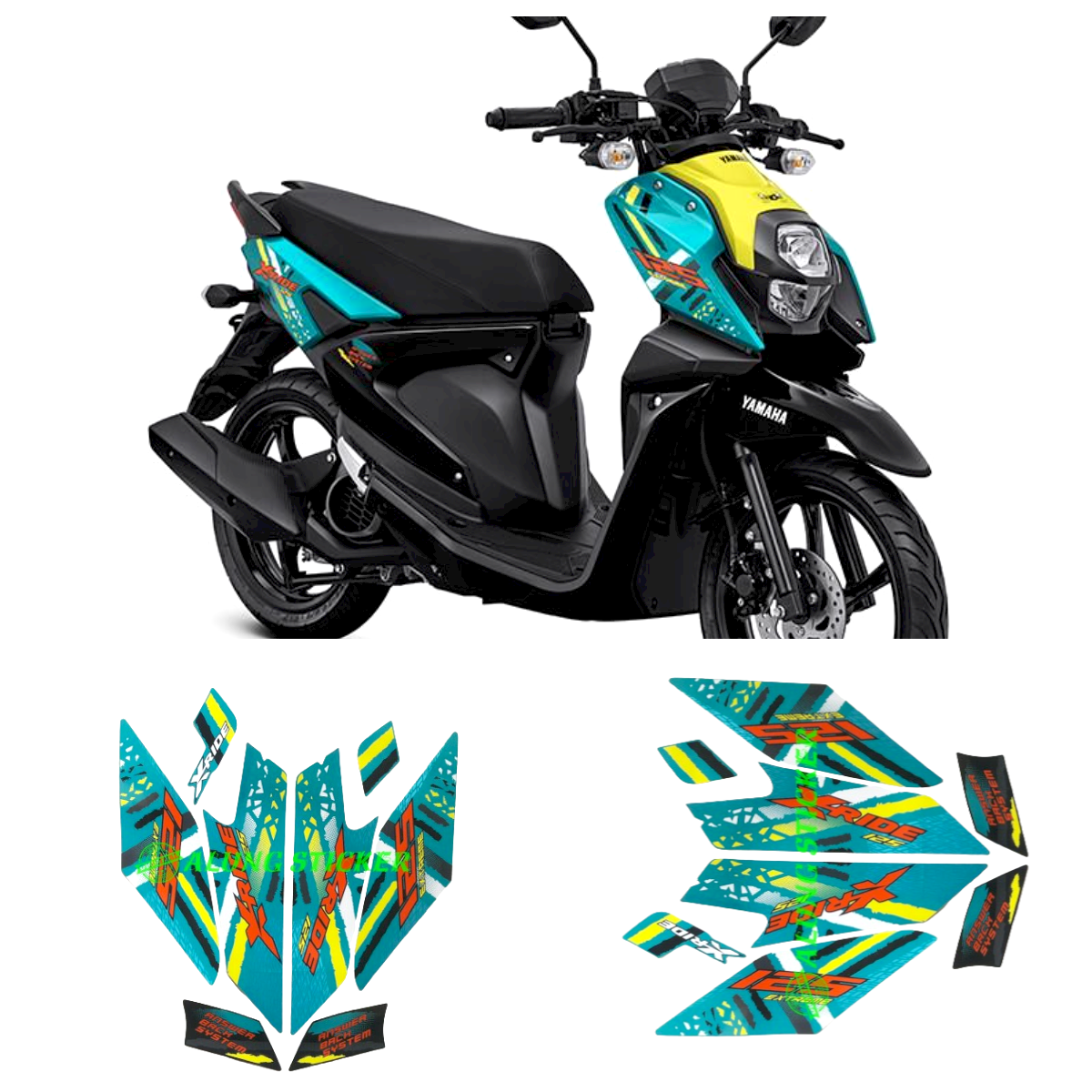 STIKER STRIPING LIS LES BODY MOTOR YAMAHA X RIDE XRIDE TAHUN 2023 WARNA ...