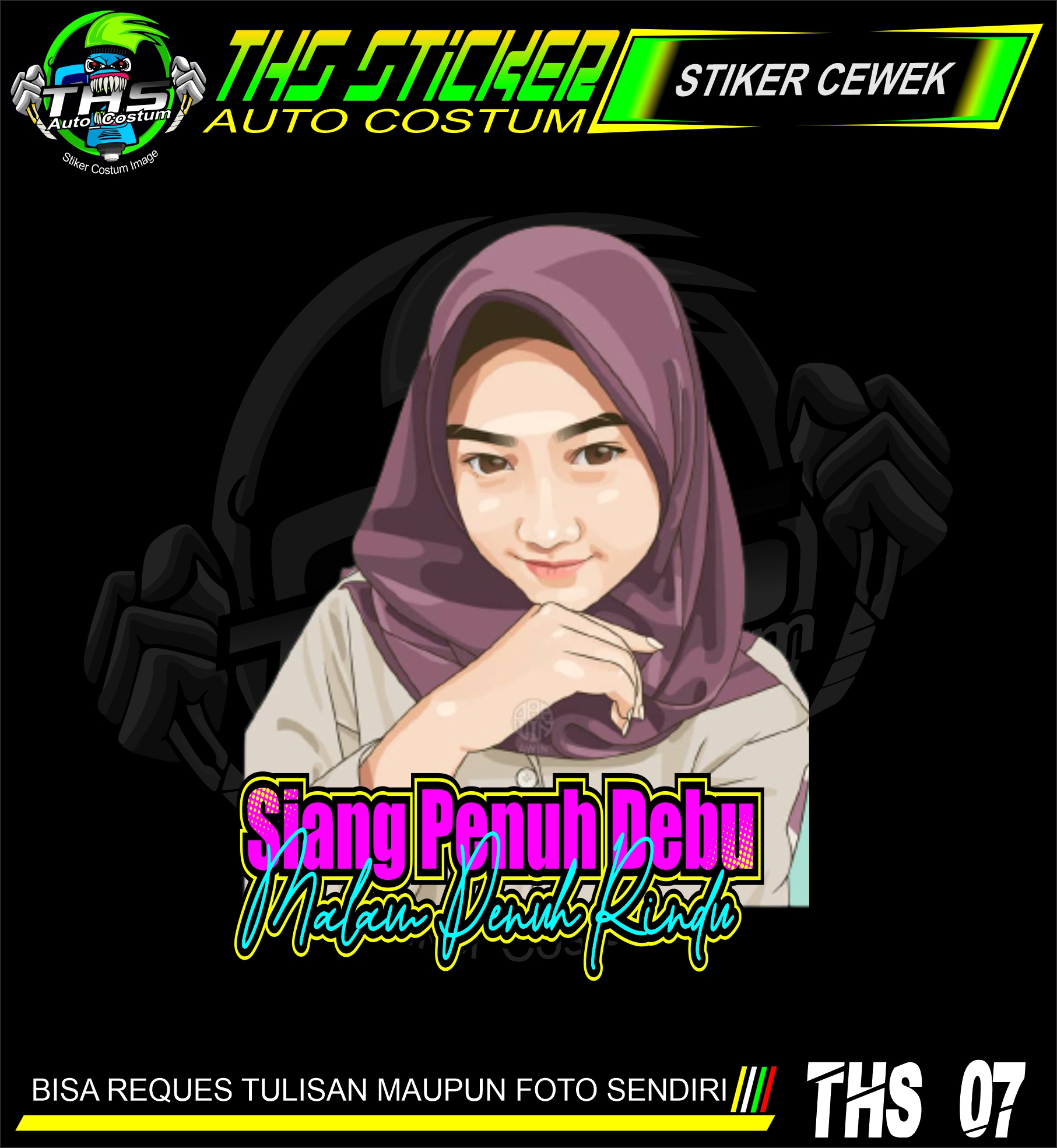 Stiker Cewek Cantik Vinyl Bisa Request Custom Sticker Variasi Mobil ...