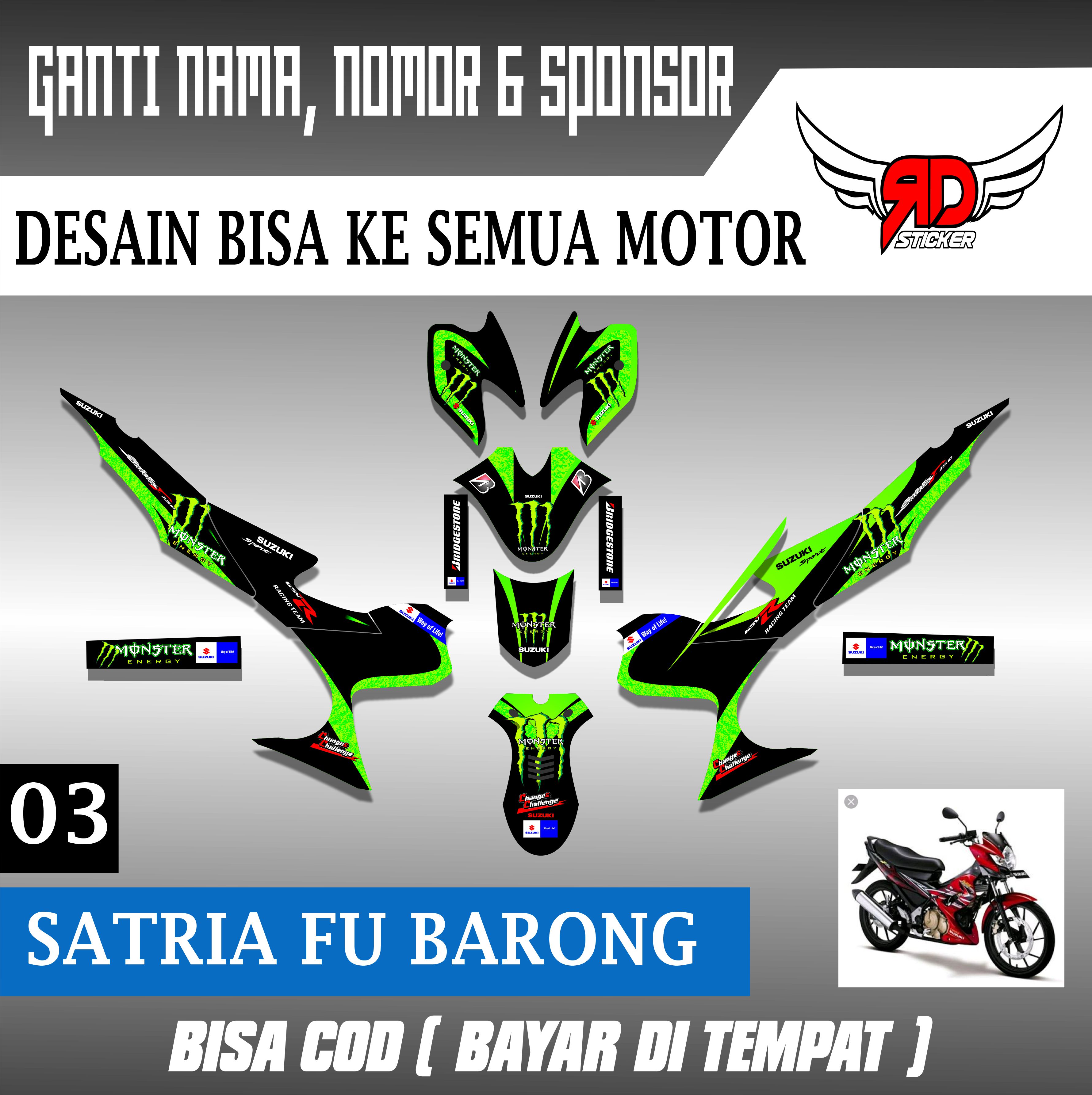 STICKER DECAL CUSTOM SATRIA FU BARONG 2007-2013 MONSTER ENERGY STIKER ...