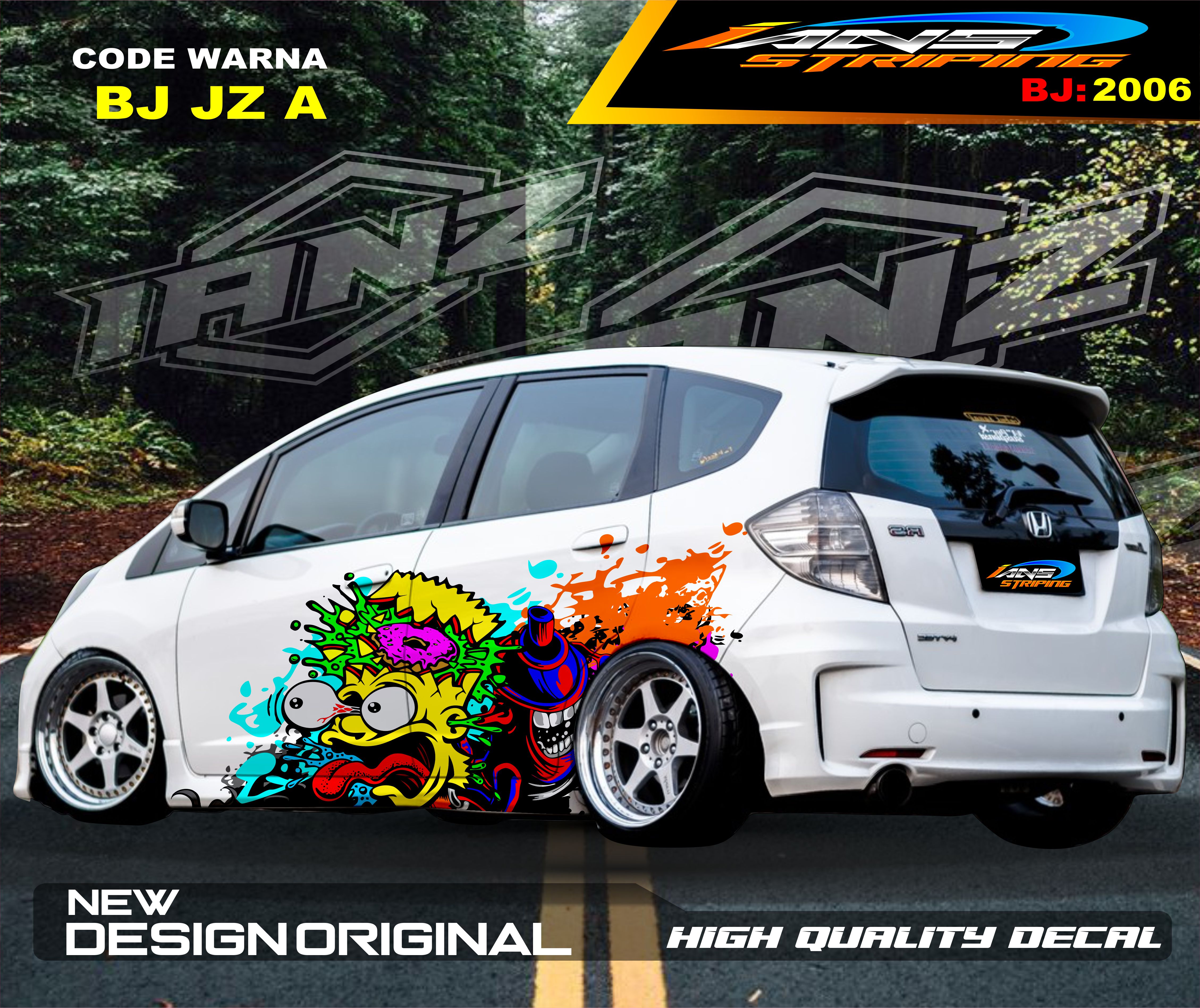 STIKER DECAL MOBIL HONDA JAZZ MOBILIO AGYA AYLA / VARIASI STIKER MOBIL ...