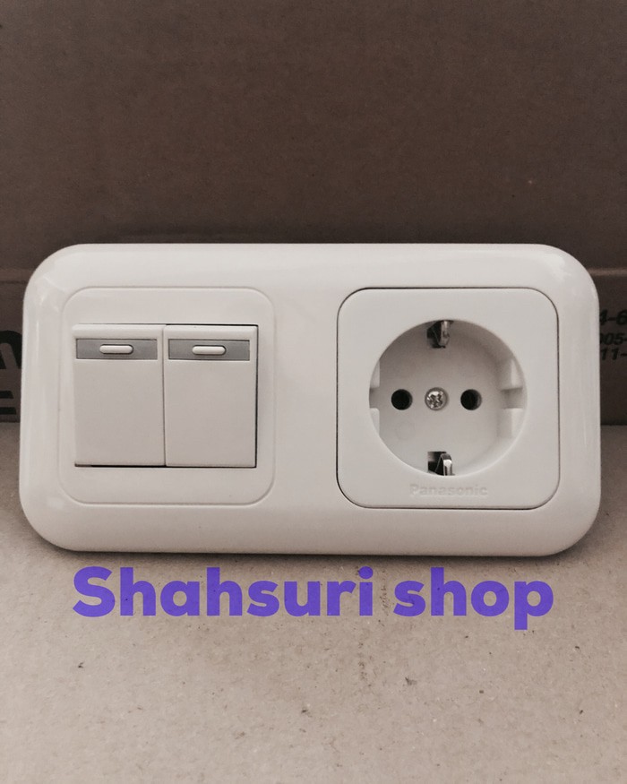 Saklar seri ganda + stop kontak non cp 2 gang panasonic 1 set inbo ...