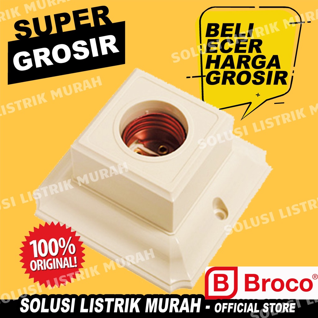 Broco Fitting Plafon 1210 1211 1212 Kotak Segi / Oval / Bulat | Lazada ...