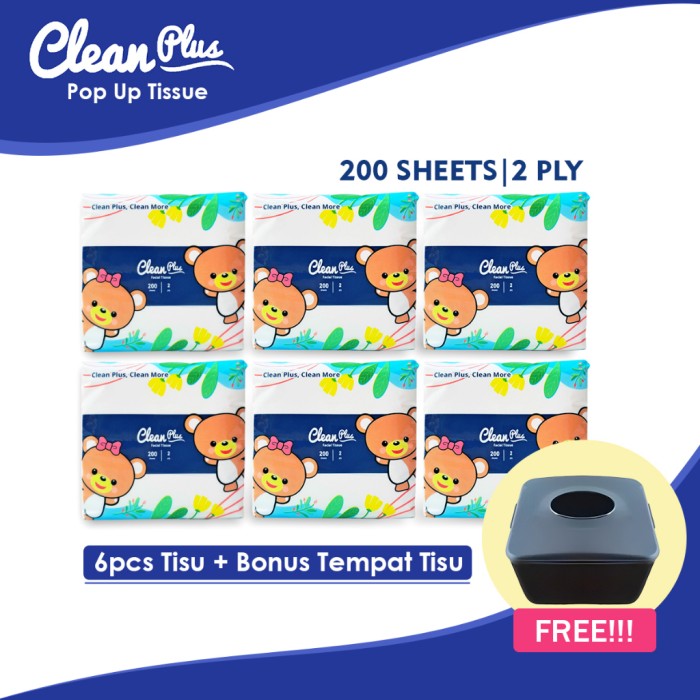 GUDANG TOSERBA - [1 PACK CLEANPLUS POP UP 200] CLEAN PLUS - Tisu Wajah Pop Up / Facial Tissue ...