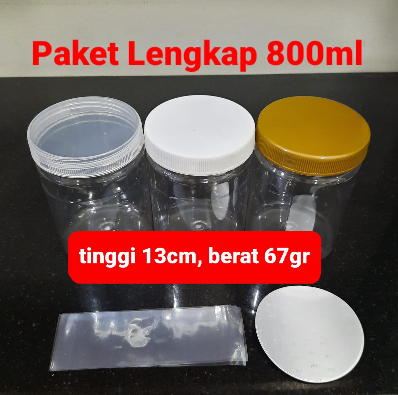 Harga 10set PAKET LENGKAP Toples SILINDER 200 250 400 600 800 1000 1300ml + Segel Alu 87mm ...