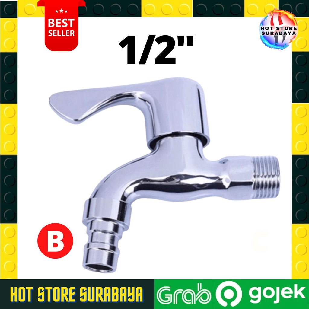 Kran Keran Air Cuci Piring Wastafel Kran Taman Kran Tembok 1/2 3/4 1 2 ...