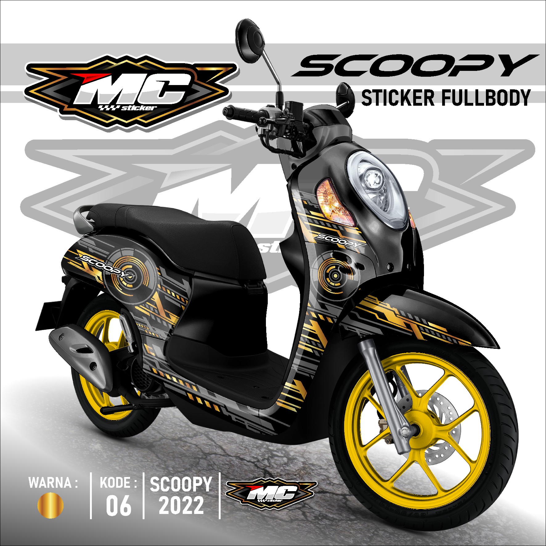 MC Cutting Sticker - Decal Stiker Scoopy Full body 2021 2022 - Dekal ...