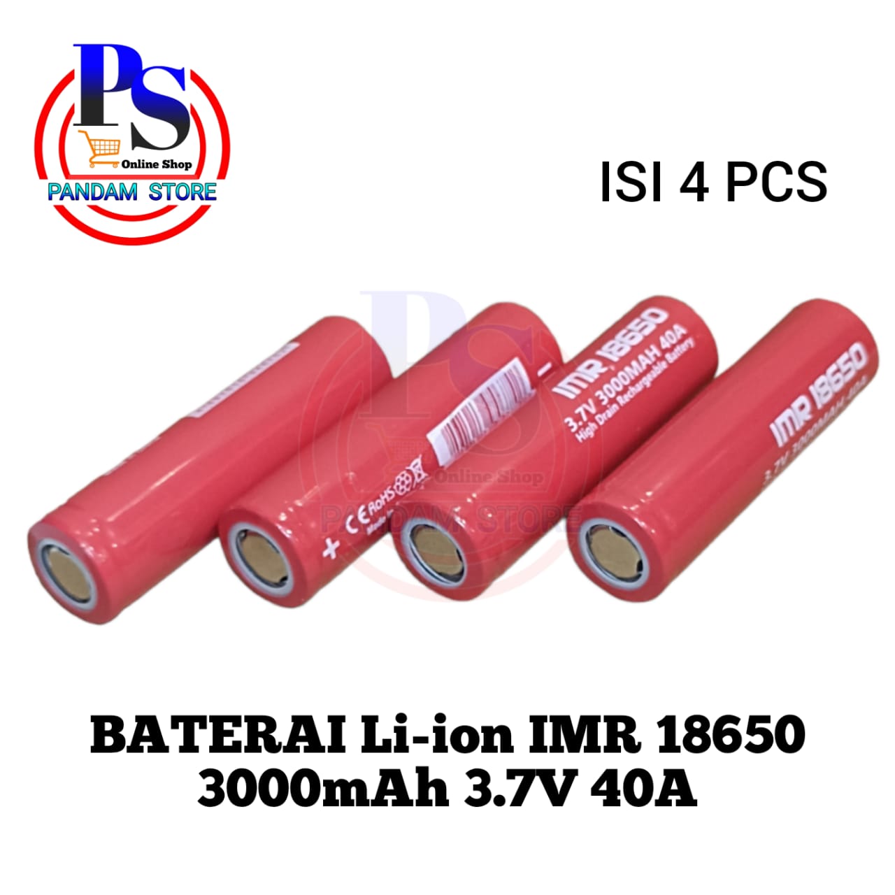 Baterai Charger Lithium 18650 Li-ion 3.7V - 3000mAh Flat Top Harga 4 ...