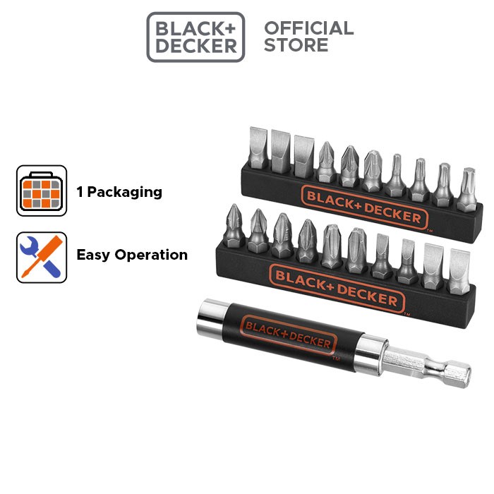 Black+Decker Screwdriver Bits + Guide / Mata Obeng Set + Extension ...