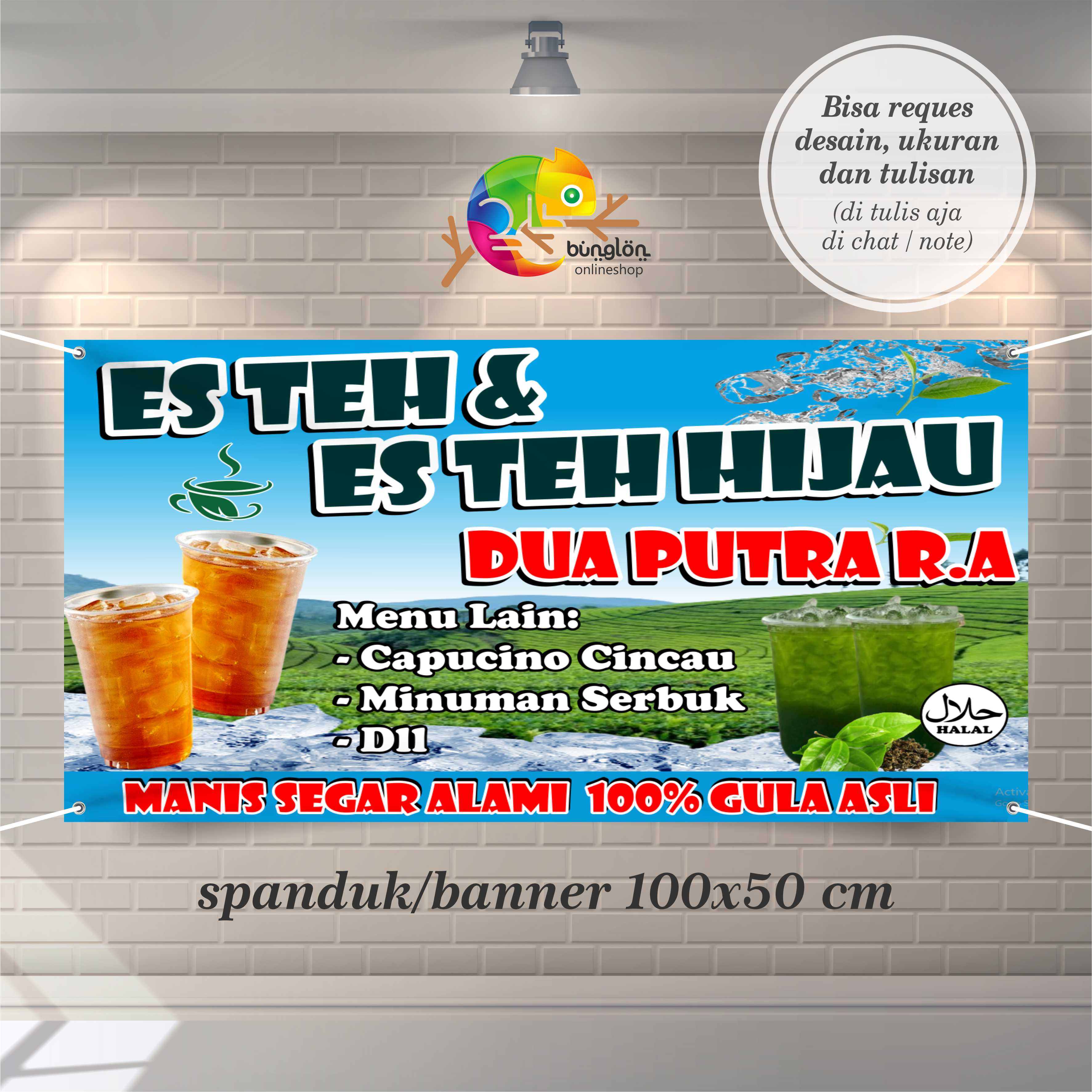 Cetak Spanduk Banner Es Teh Dan Es Teh Hijau | Lazada Indonesia
