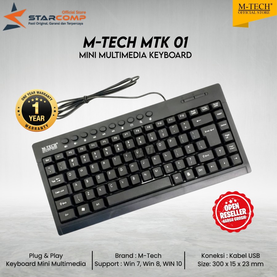 Keyboard M-Tech MTK-01 USB Mini Multimedia For Komputer PC Laptop | Lazada Indonesia