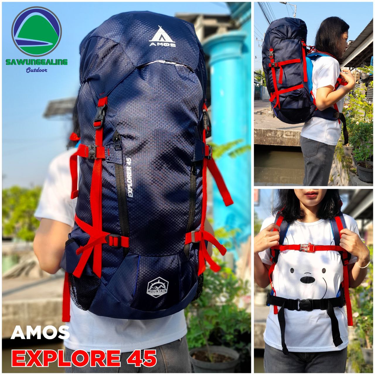 TAS CARRIER PENDAKI GUNUNG BACKPACK TERLARIS PALING MURAH KAPASITAS 45 ...
