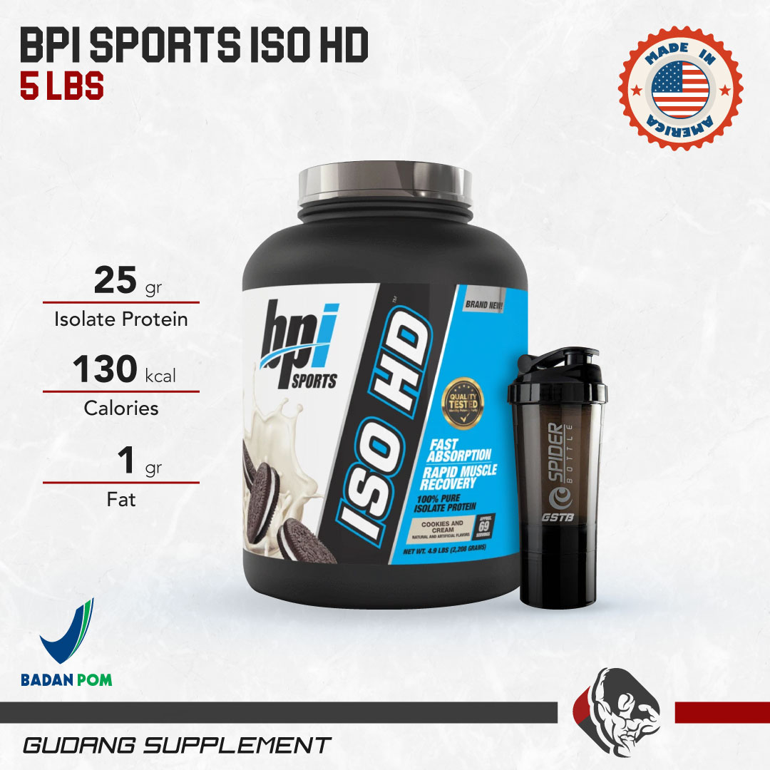 BPI Iso Hd 5 Lbs Whey Protein Isolate Hydrolized Gudang Supplemen ...