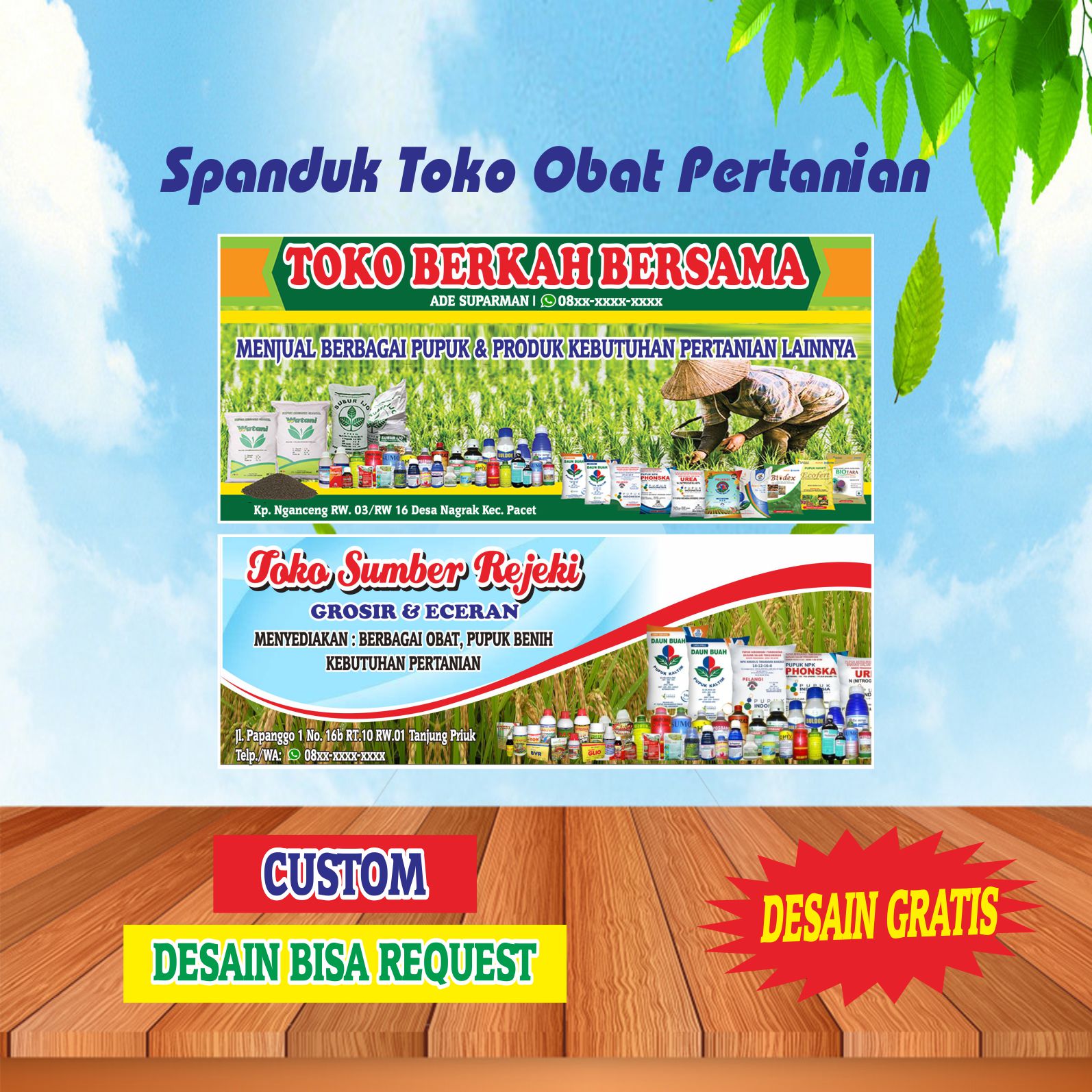 Spanduk Banner Toko Obat Pertanian Bisa Request Desain | Lazada Indonesia