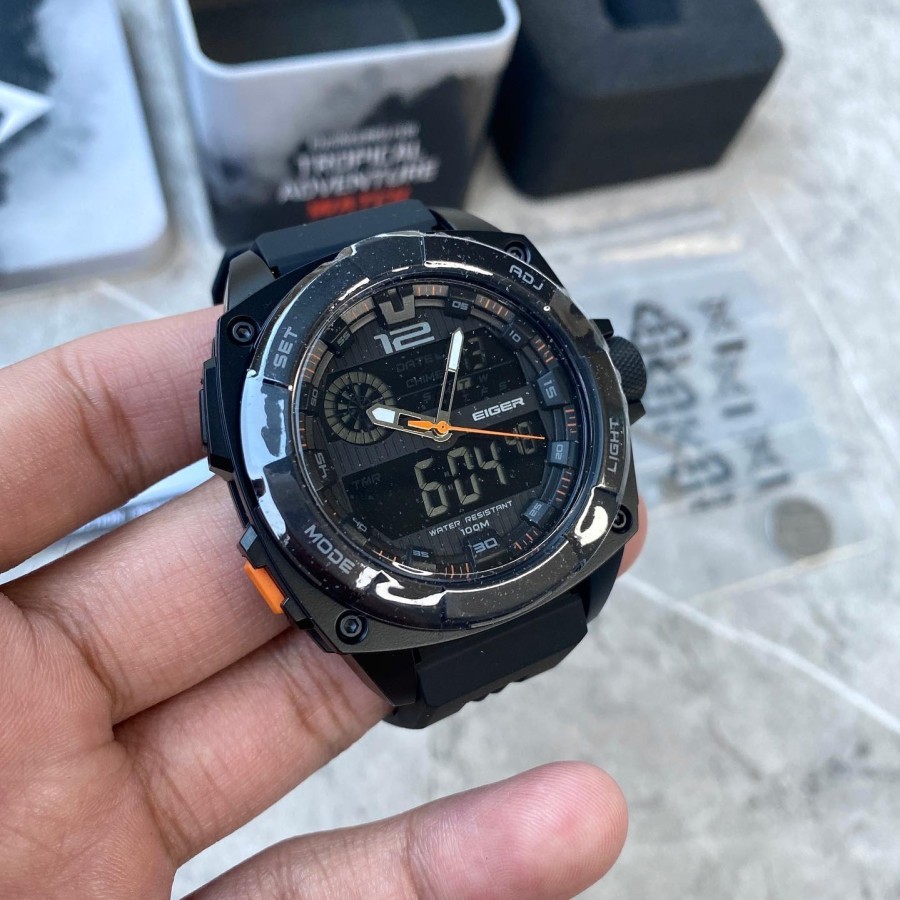 JAM TANGAN EIGER ANALOG DIGITAL ANTERO BLACK - JAM TANGAN PRIA ANTI AIR ...