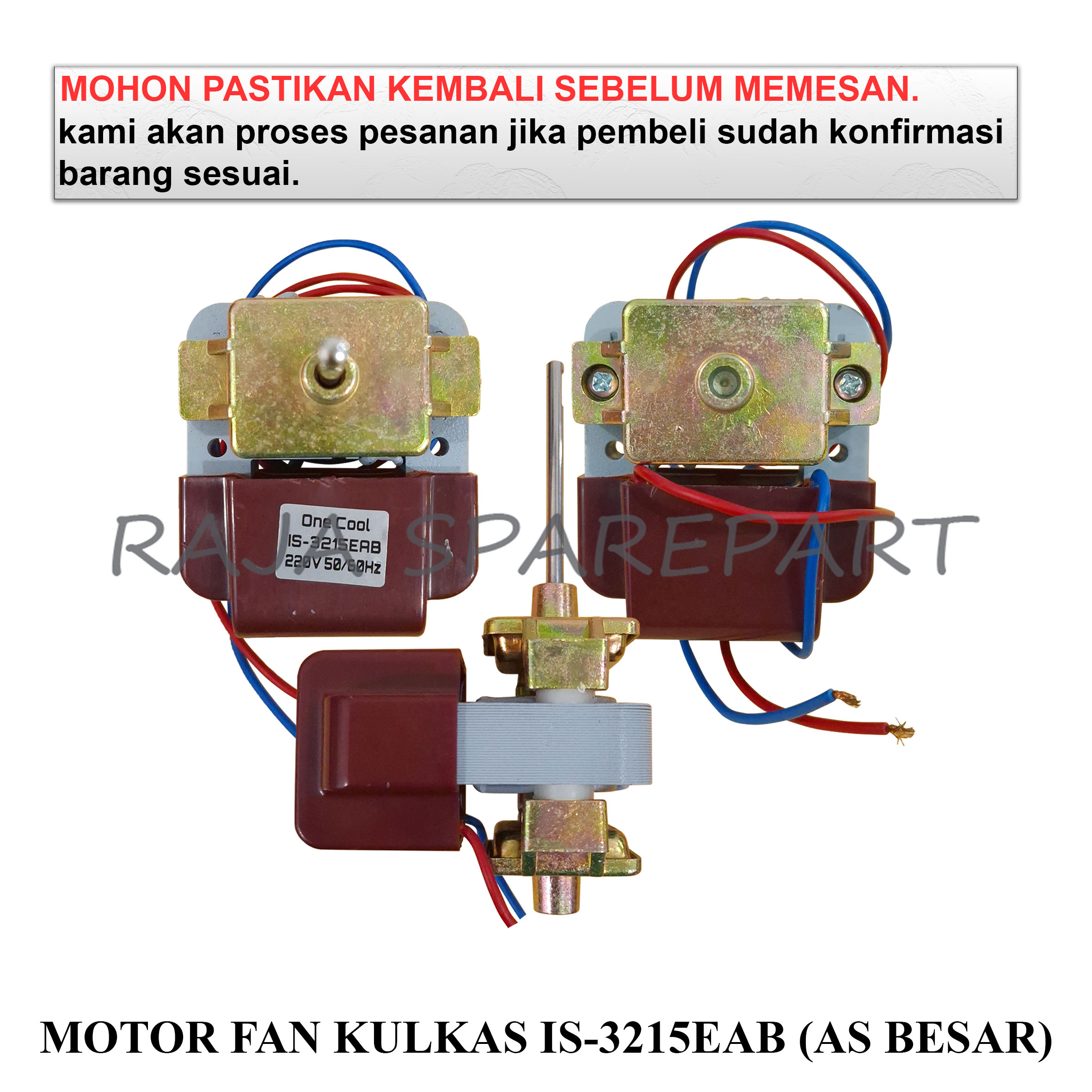 FAN MOTOR KULKAS/DINAMO KULKAS/MOTOR FAN KULKAS IS-3251EAB (AS BESAR ...