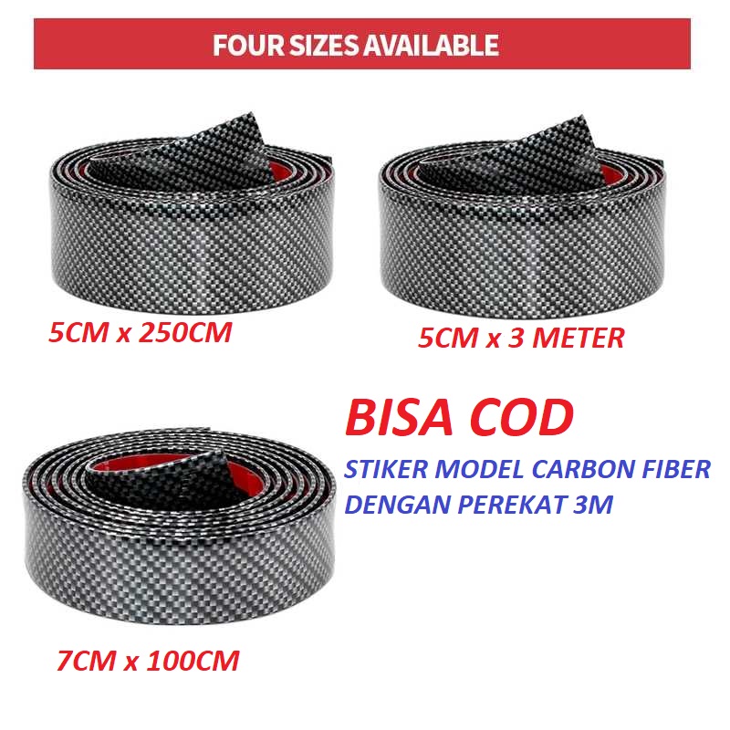 Stiker Vinyl Carbon Fiber Mobil 5 x 250cm 5x 300CM 7x 100 cm Model ...