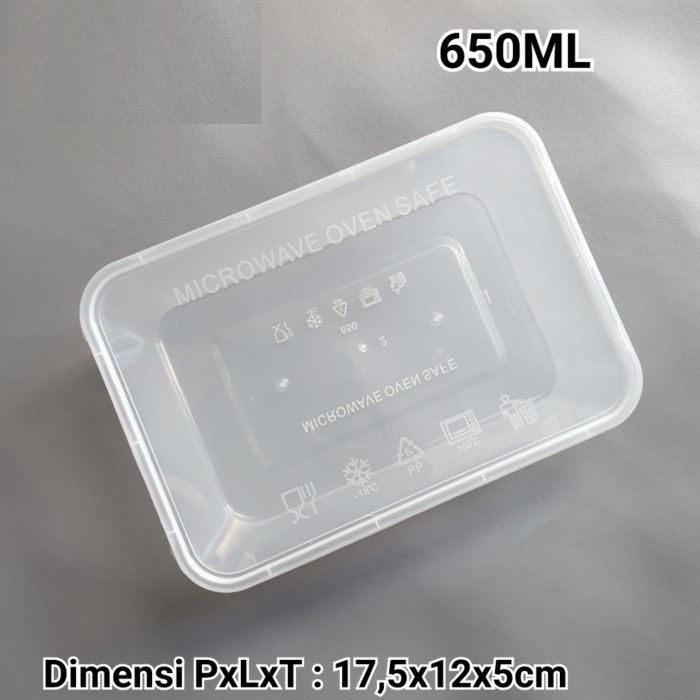 BDS - THINWALL RECTANGLE (25 PCS) / KOTAK MAKAN PLASTIK BENING ...