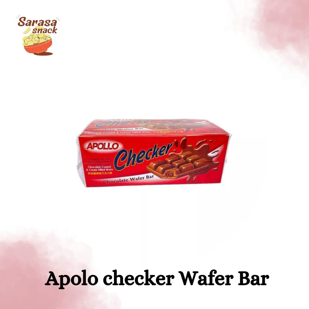 Apollo Checker/ Chocolate Wafer Bar/ Biskuit Berlapis Coklat dan Cream ...