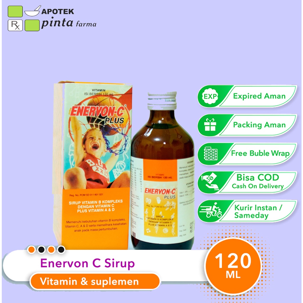Multivitamin Pertumbuhan Anak Enervon C Plus Syrup 120 ml | Lazada ...
