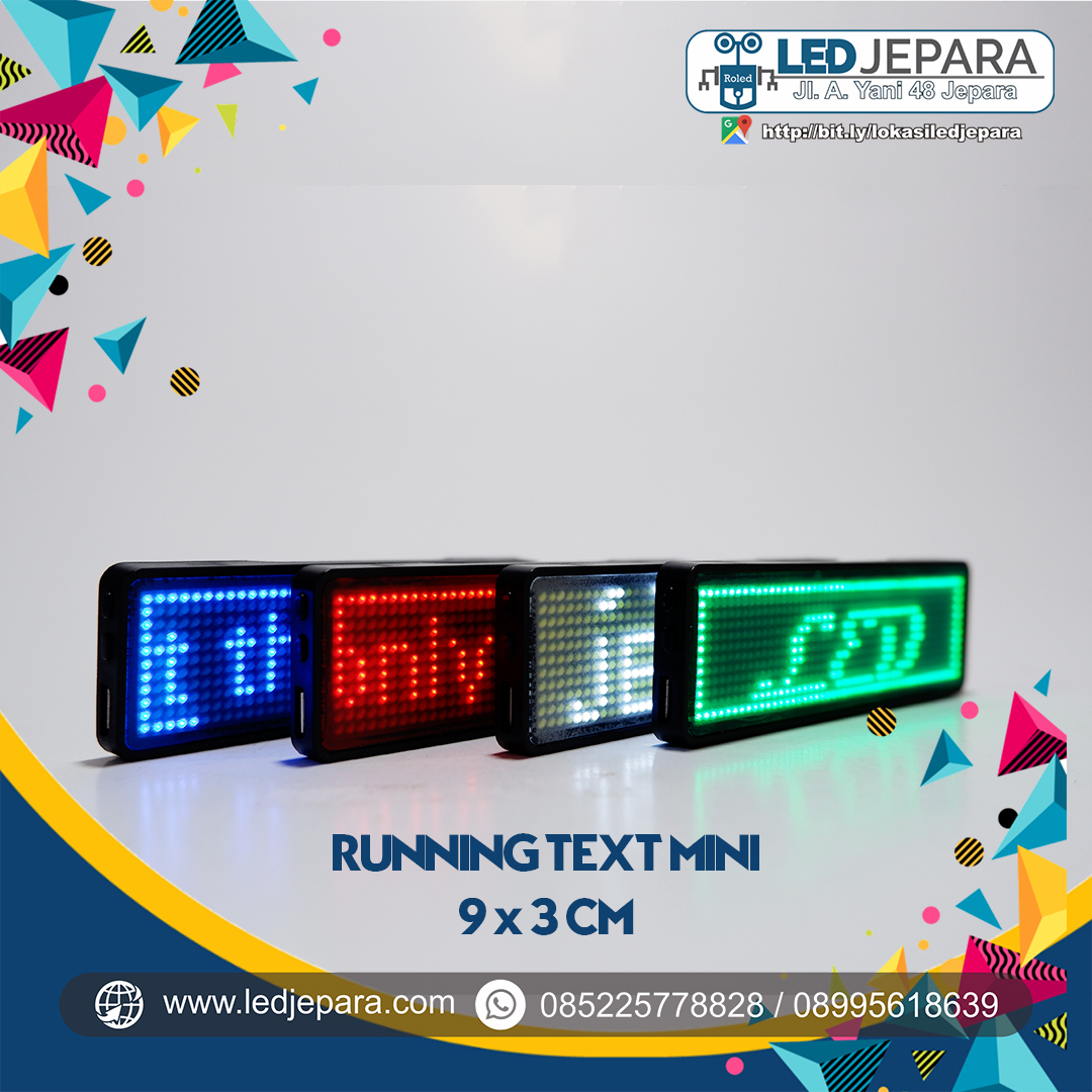 PAPAN NAMA LED RUNNING TEXT MINI TULISAN BERJALAN MINIATUR NAMETAG LED BADGE RUNNING TEXT ...