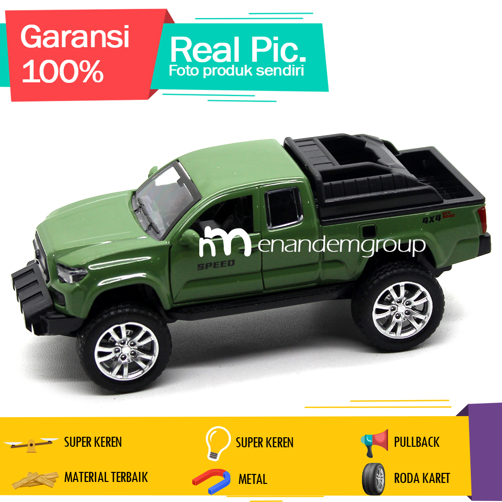 Diecast Mainan Mobil Miniatur Truk Bak Terbuka Double Cabin Besi Metal ...