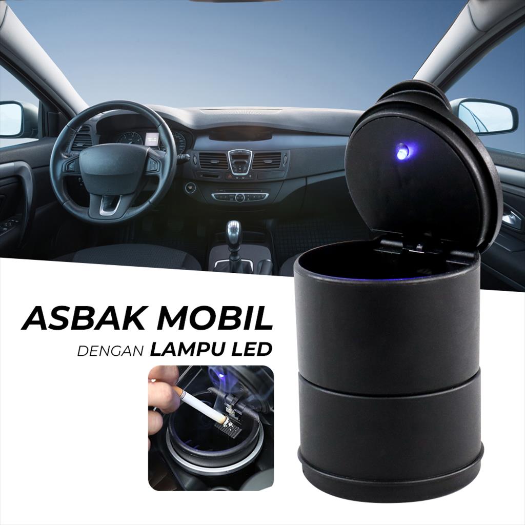Asbak Portable Mini Led Mobil Car Ashtray Storage Tempat Sampah Rokok ...