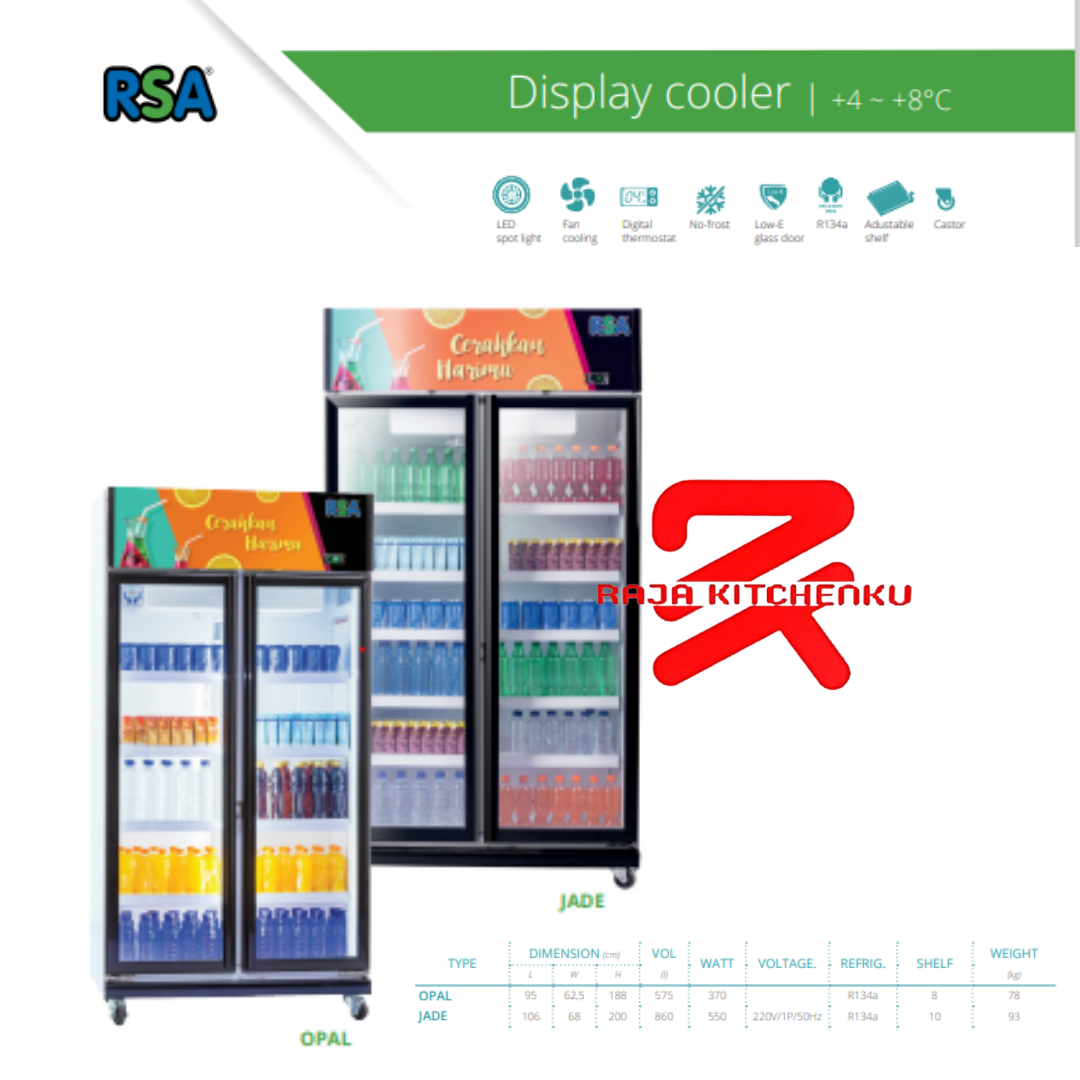 NEW RSA SHOWCASE 2 PINTU / OPAL / DISPLAY COOLER/ Chiller | Lazada ...