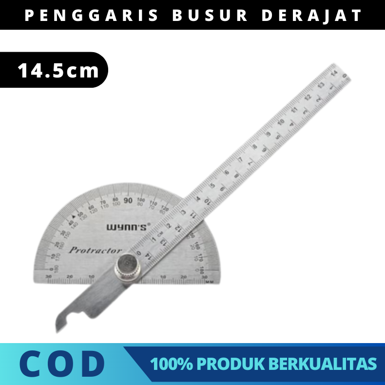 COD - Penggaris Besi Busur Derajat 14.5cm 180 Degree - PR180 ...