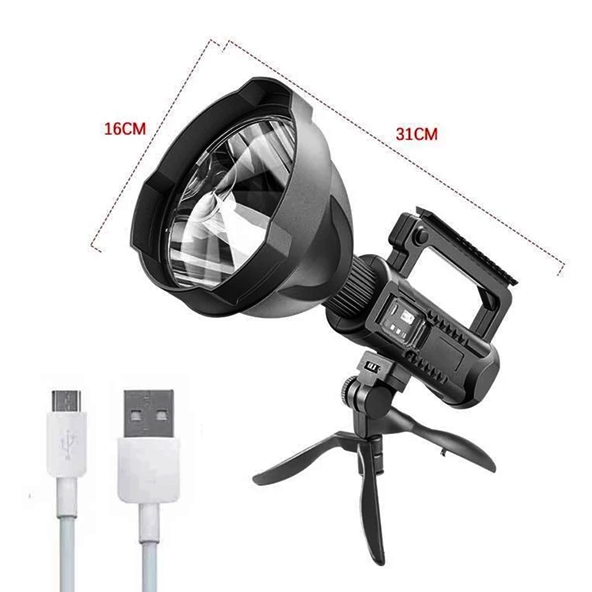 Senter Jumbo W591 High Power Rechargeable Led Flashlight Powerful Long ...