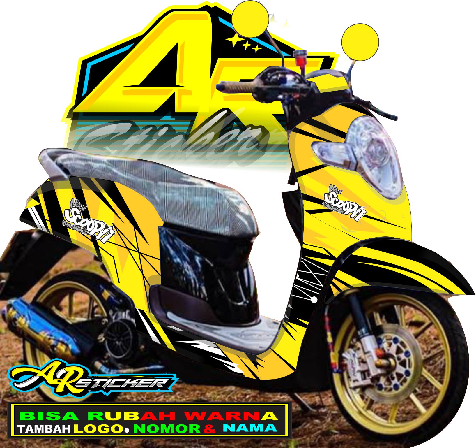 Decal scoopy Decal Scoopy full body Full Blok Decal Scopy Dekal New Fi ...