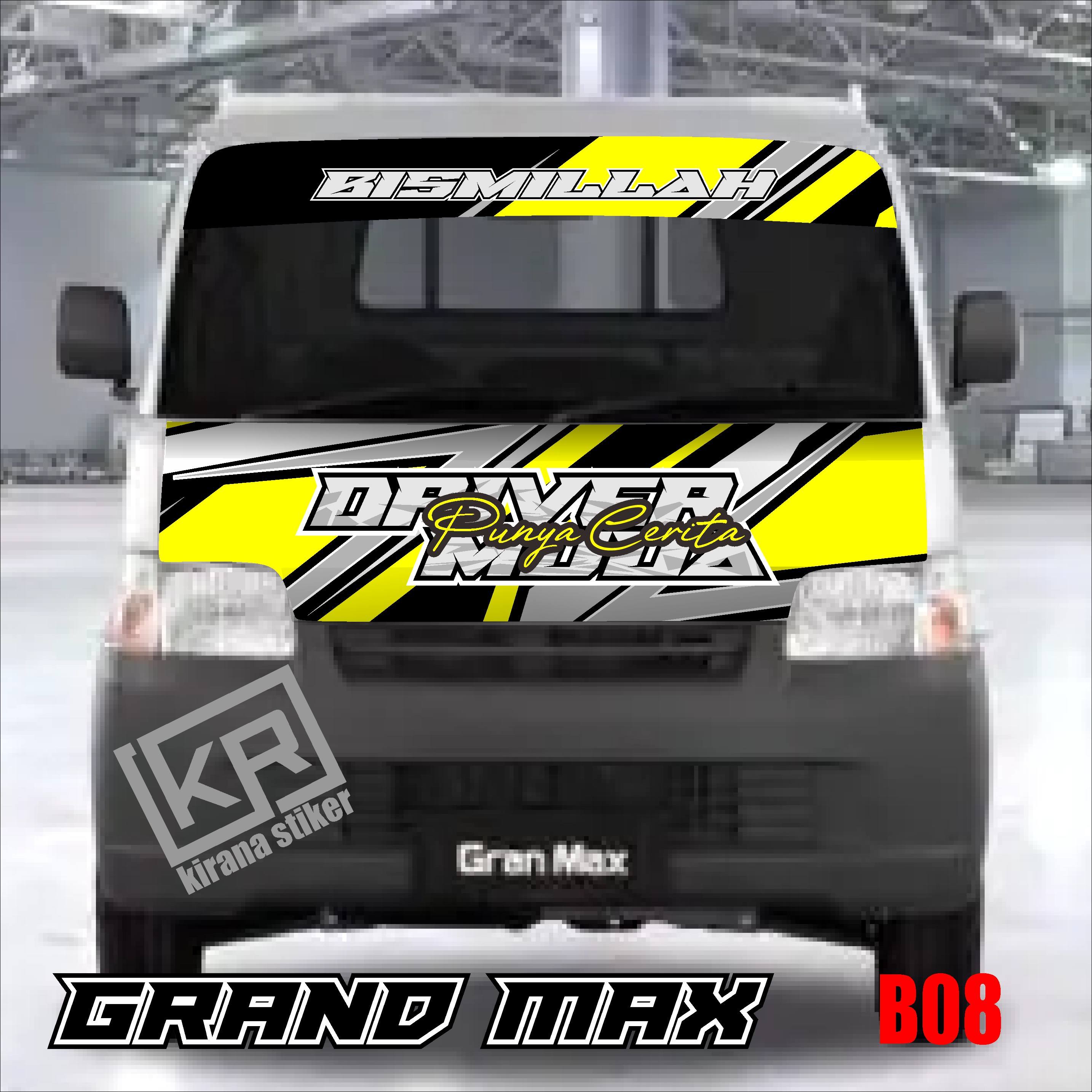 STIKER DECAL MOBIL GRANDMAX PICKUP / KAP DEPAN DEKAL full DEPAN DESAIN ...