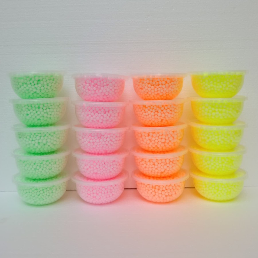 Slime foam/ sStyrofoam butir warna warni/ gabus butir 100gr dan 200gr ...