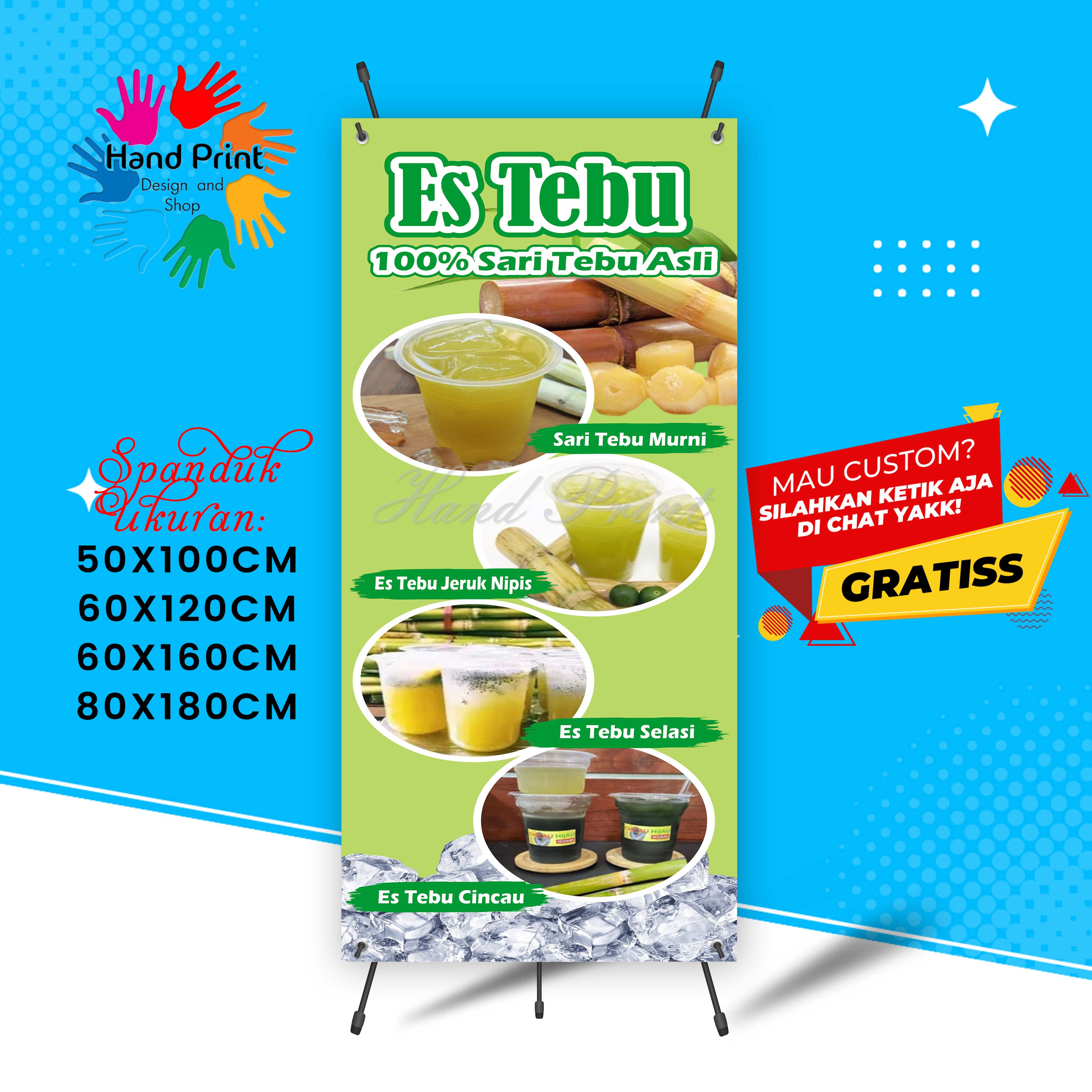 Cetak Spanduk Banner Jualan Es Tebu Hijau MMT Spanduk Custom 60x160 ... Cetak Spanduk Banner Jualan Es Tebu Hijau MMT Spanduk Custom 60x160 ...