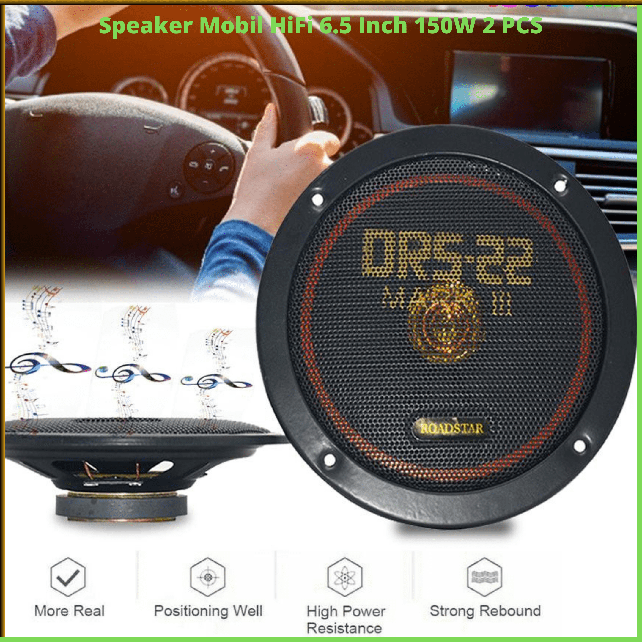 COD ROADSTAR Speaker Mobil HiFi 6.5 Inch 150W 2 PCS DRS 22 / Speaker ...