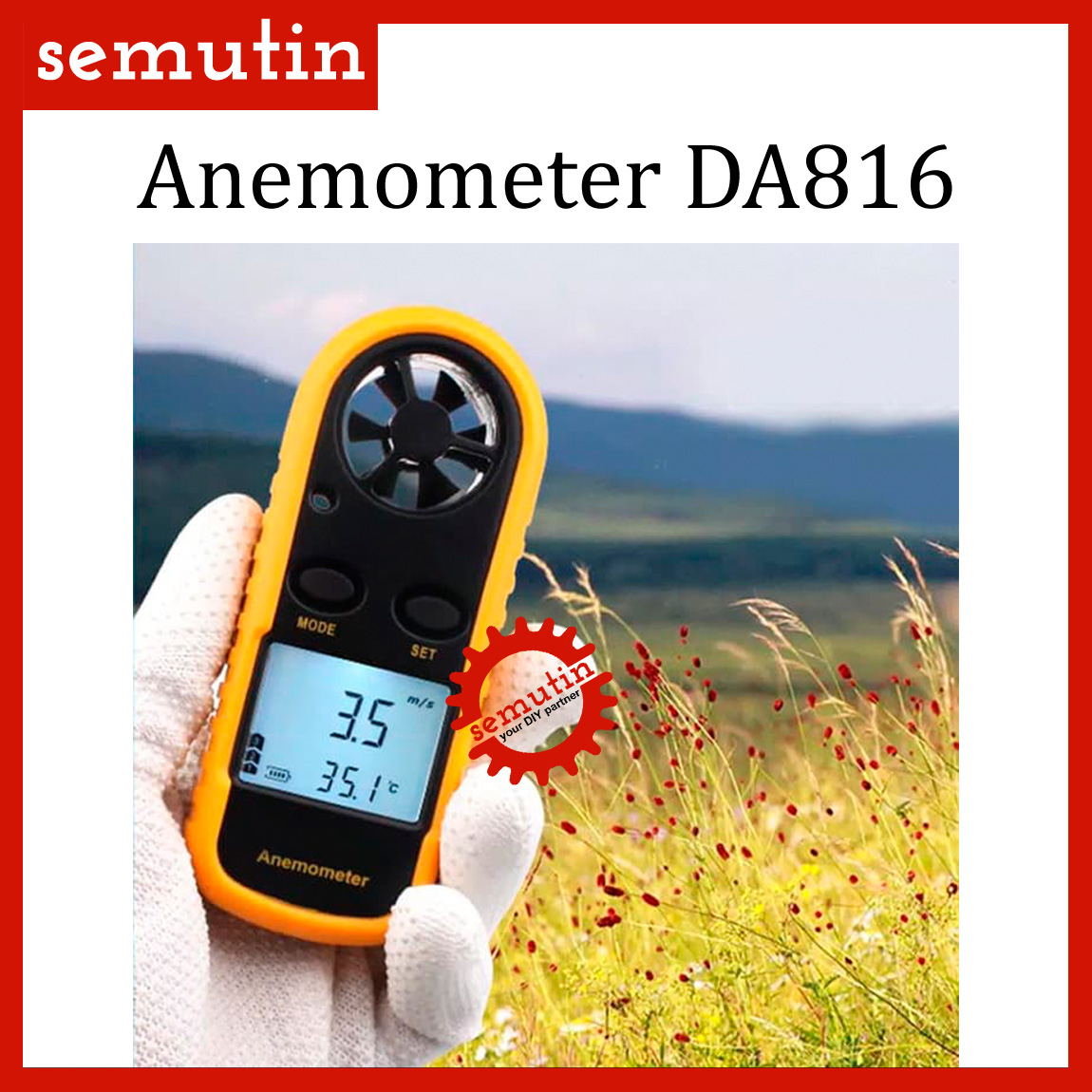 Digital Anemometer Thermometer DA816 / Alat Ukur Anemo Meter Kecepatan ...