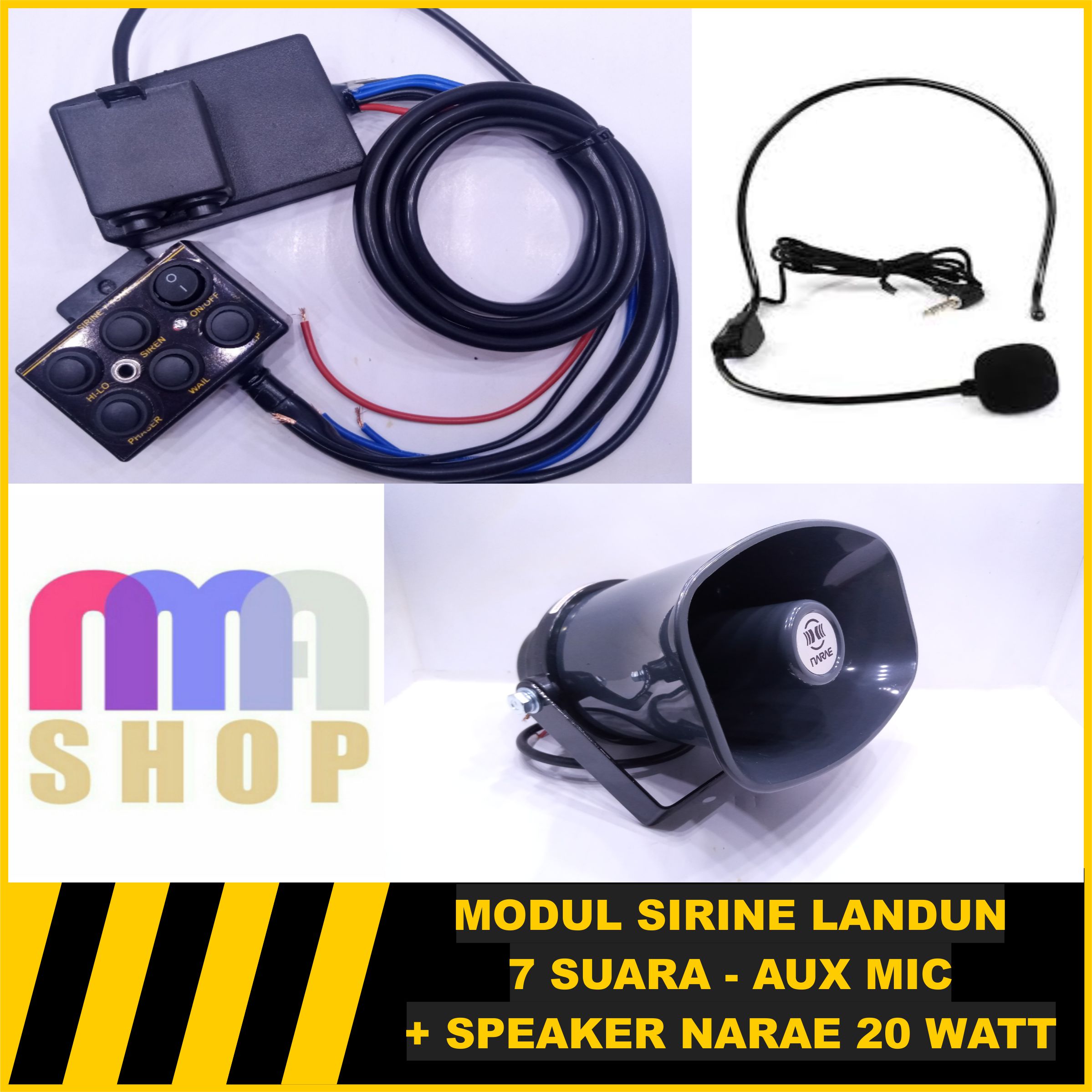 modul sirine landun 60 watt aux mic set speaker narae 20 watt | Lazada Indonesia