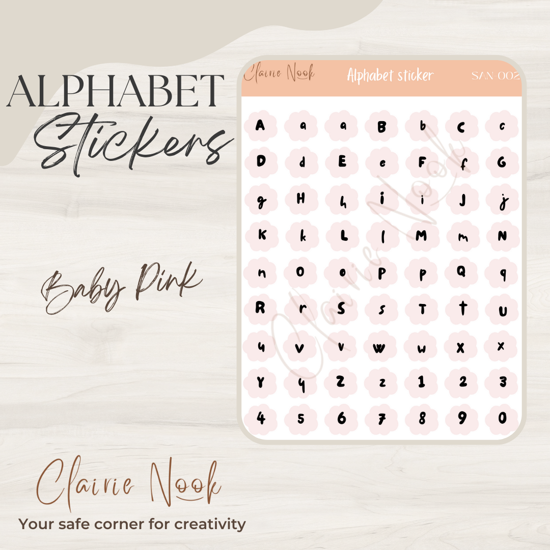 Clairie Nook Alphabet Sticker Label Warna / Stiker Alfabet / Stiker ...