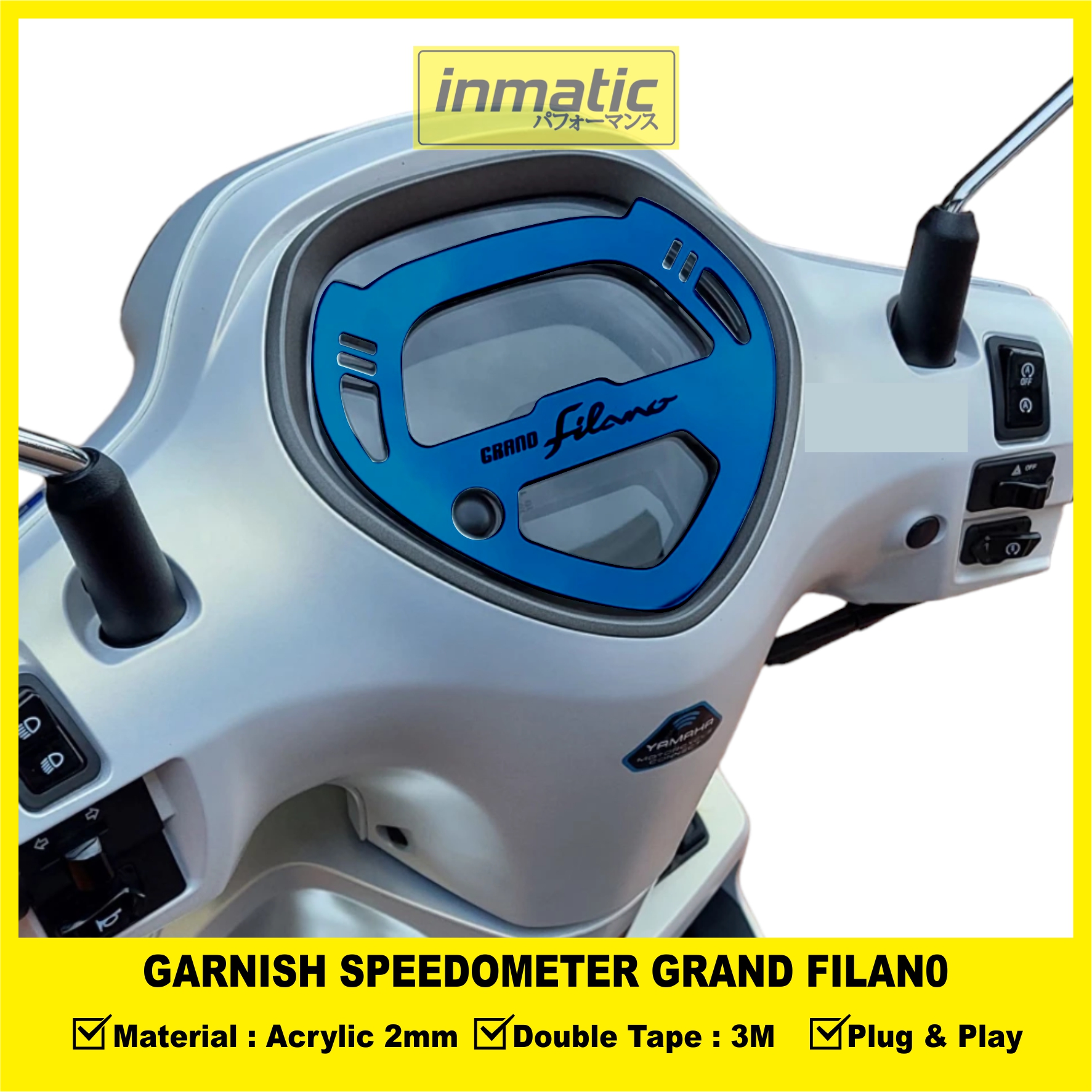 Garnish Speedometer GRAND FILANO mirror chrome anti karat bahan acrylic ...