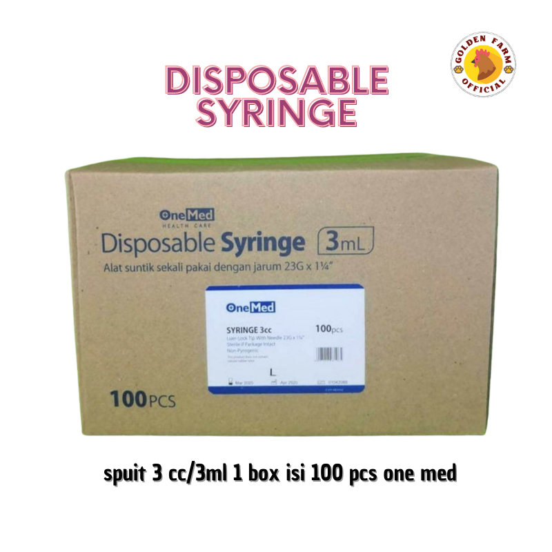 Disposable Syringe Onemed Spuit 3 cc 1 Box with needle 100pcs | Lazada ...