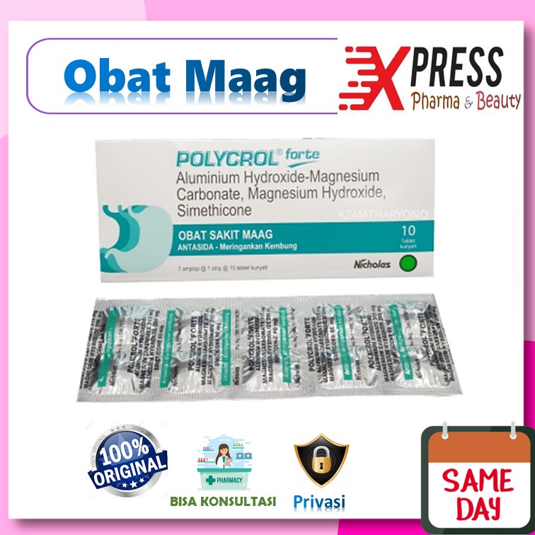 ⚡XPRESS⚡ Polycrol Forte Tablet Obat Maag gel Policrol Polikrol | Lazada ...