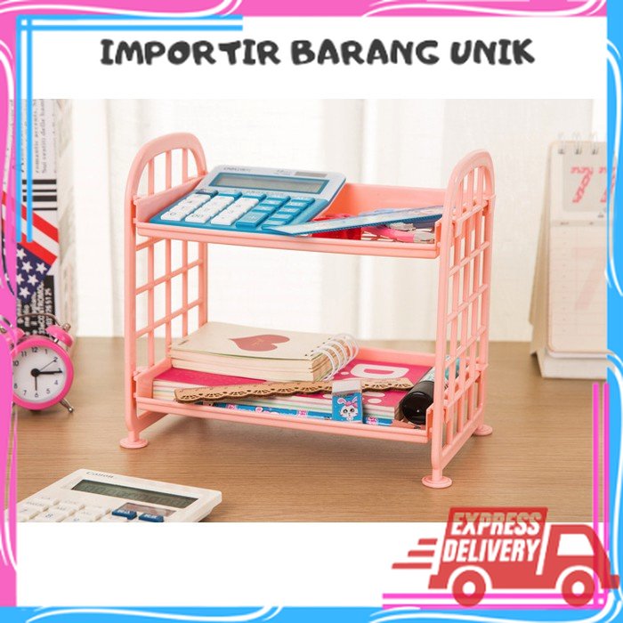 IMB.D304 - Rak Meja Plastik Mini 2 Tingkat Multifungsi Rak 2 Susun Rak ...