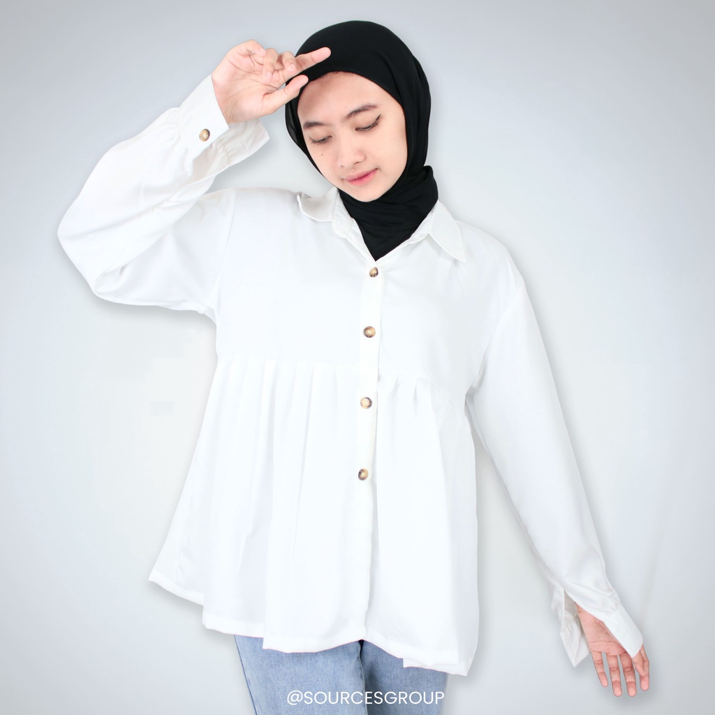 blouse wanita terbaru kekinian bahan shakila premium / Kemeja lengan ...