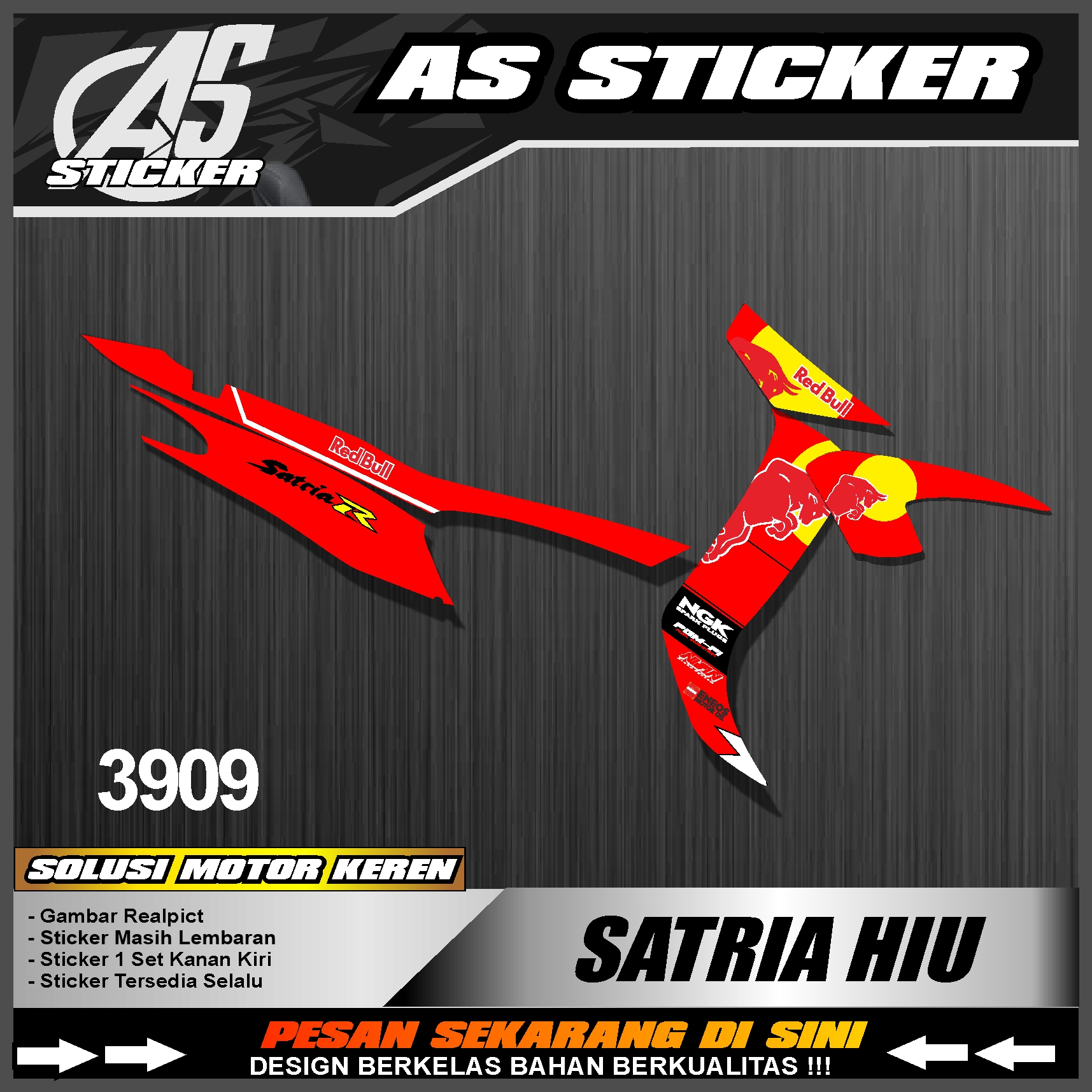 3909a Sticker Striping Semifull Motor Suzuki Satria Hiu Lis Variasi ...