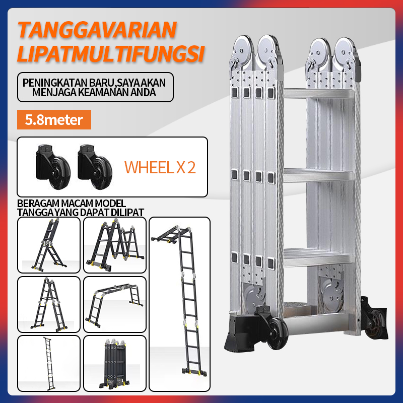 Tangga Telescopic3.2M Tangga Teleskopik Portabel Rumah Tangga Tangga ...