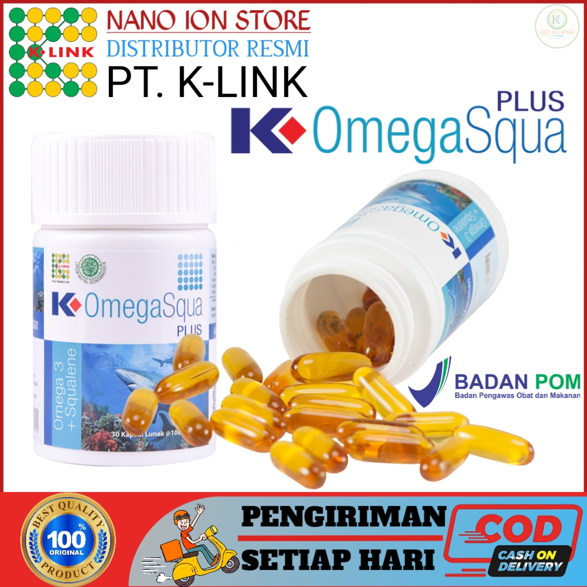 K OMEGA SEQUA PLUS ORIGINAL K-LINK | OMEGA 3 | MINYAK IKAN SUPLEMEN ...