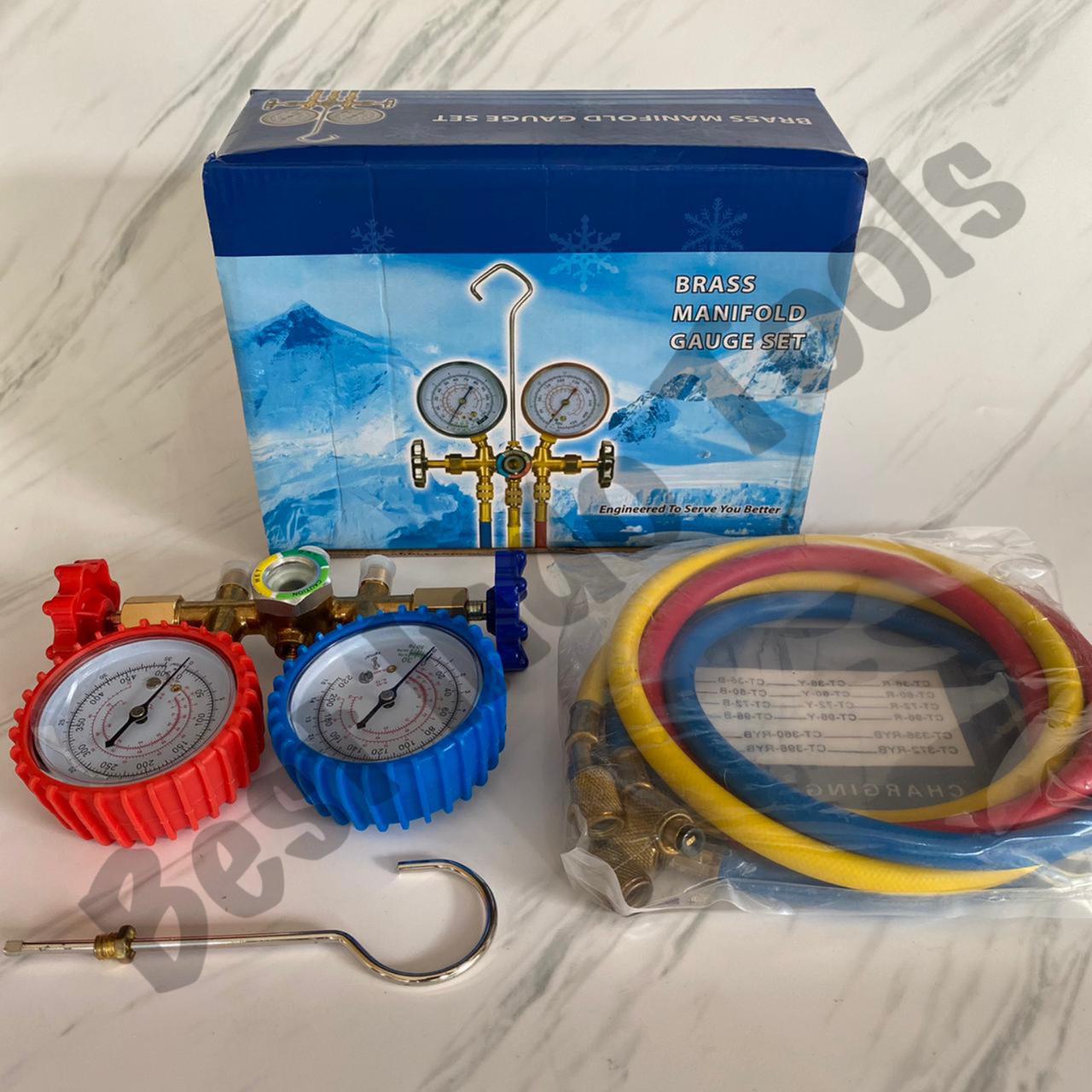 TESTING MANIFOLD METER ALAT ISI FREON AC BRASS GAUGE SET | Lazada Indonesia