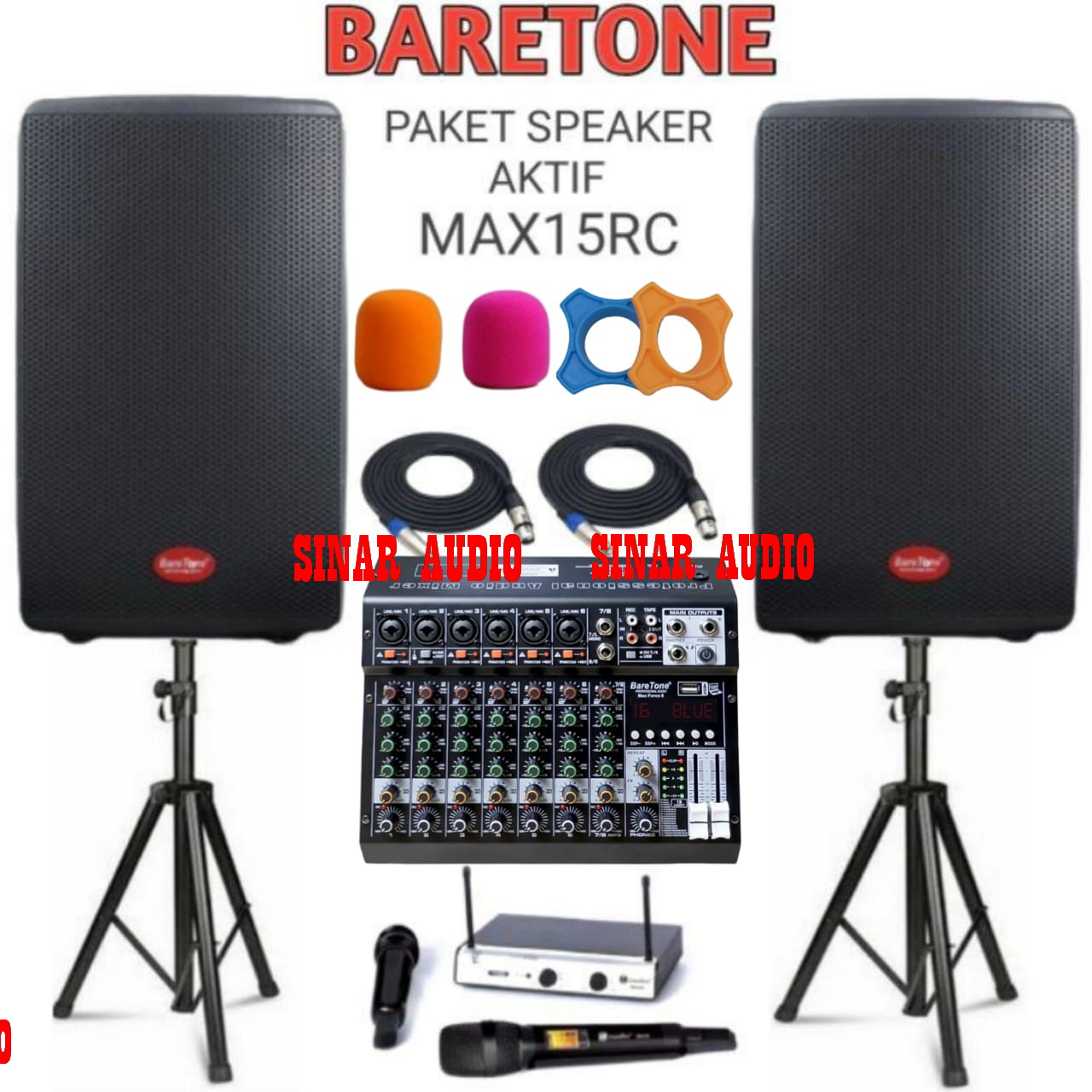 Paket Sound System Baretone Max15rc max 15rc Original free bonus ...