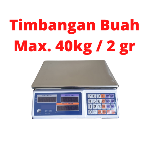Timbangan Digital Duduk Buah, Ikan, Laundry Kapasitas 40 Kg / 2 gr ...
