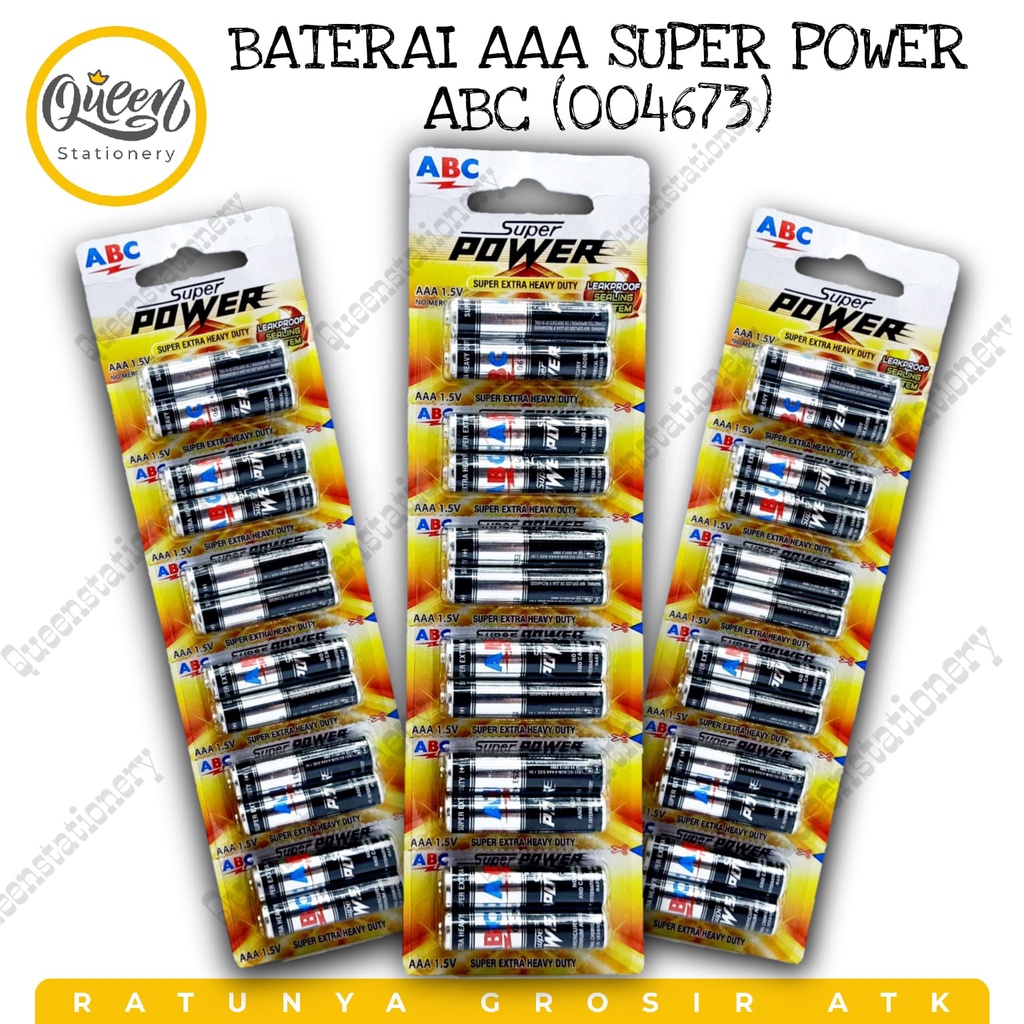 1 PAK (ISI 2) BATERAI AAA SUPER POWER ABC (004673)/BATU BATERAI/BATERAI ...